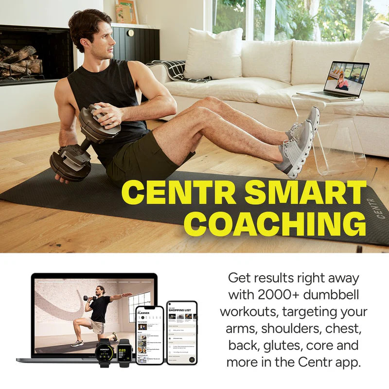 Centr Smart Stack 50 Adjustable Dumbbell (Pair - 5-50lb Dumbbells ...